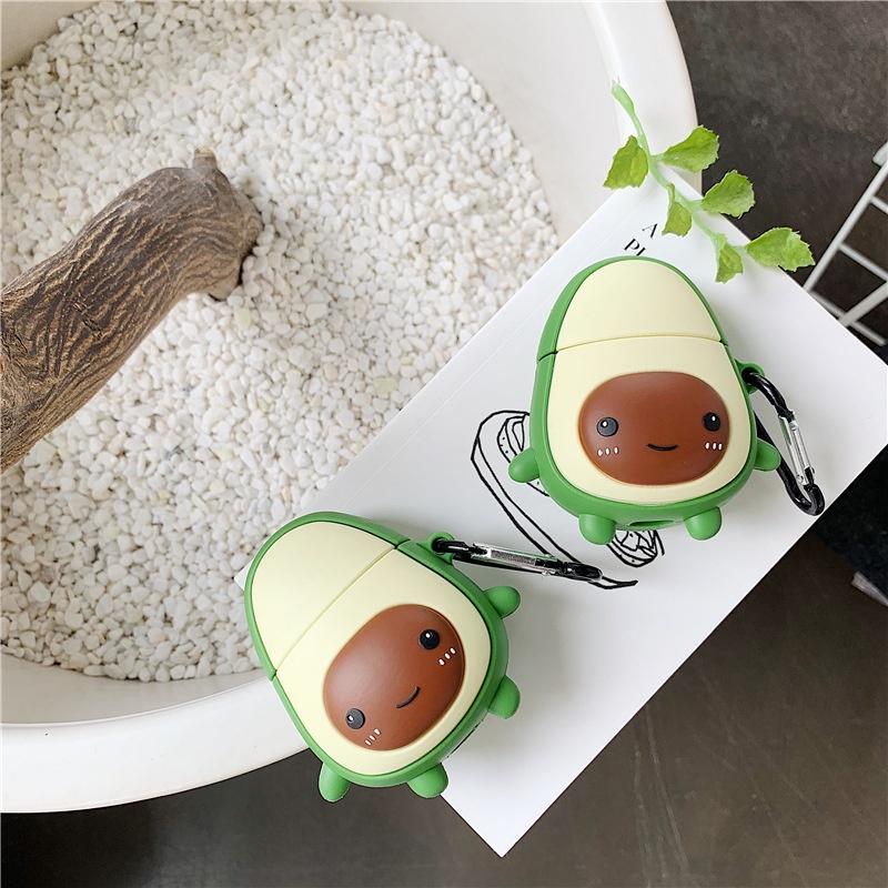 Buy Cute Avocado Smile Face Design Fruit Earphone Case Shockproof Cover ...