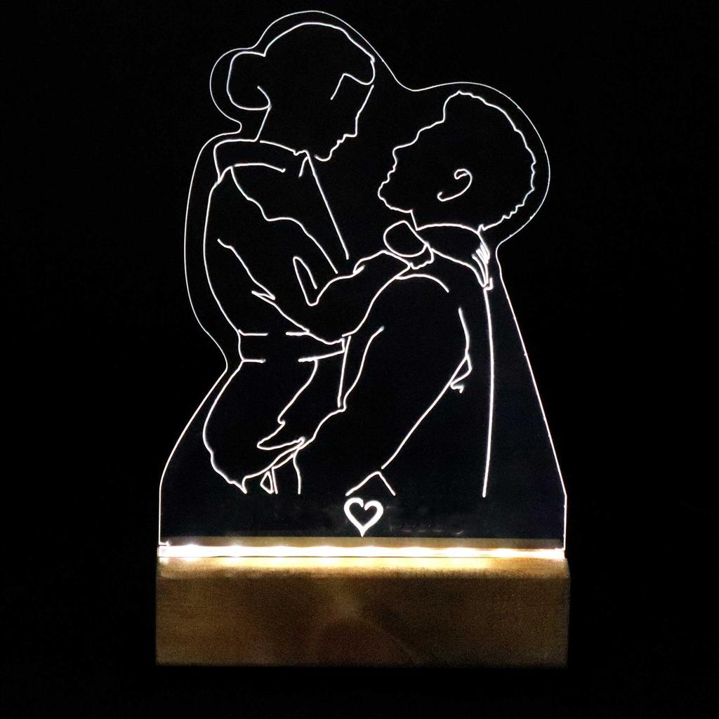 Satın alın Lover Gift, Couple Design Lamp, 20 Cm Night Light, Plexi ...