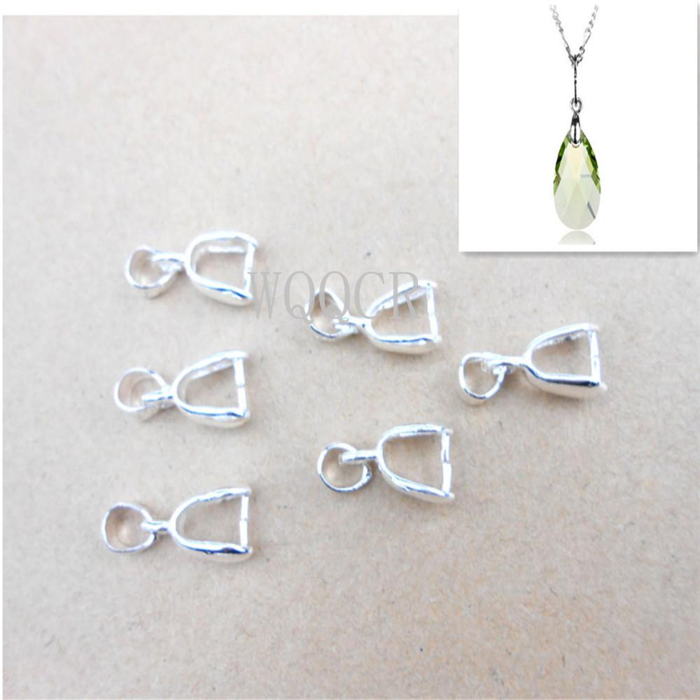 Cheap 20PCS 925 Silver Pendant Clip Connector Pinch Bail Clasp For DIY ...