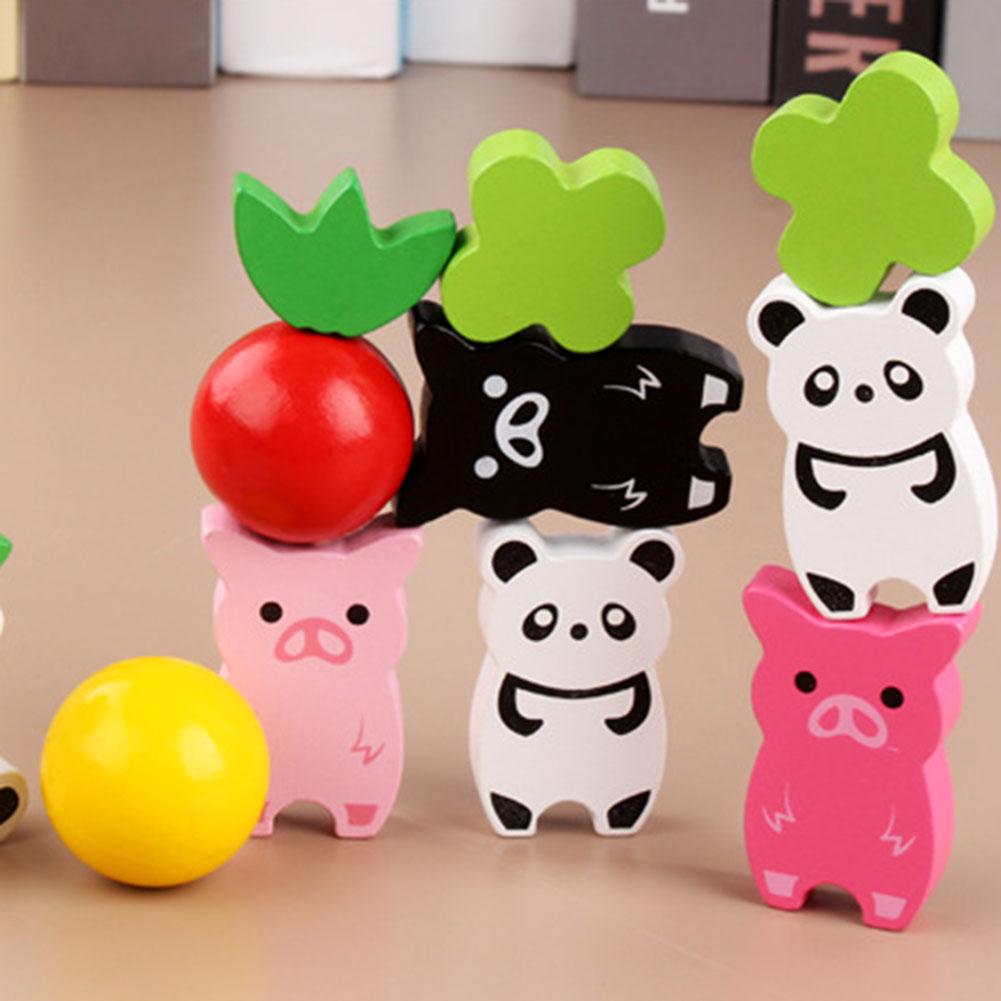 Buy Wooden Panda Pig Balance Game Moon Stacking Development Kids Toy at ...