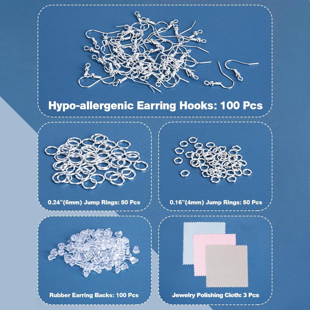 Cheap 300 Pcs Earring Hooks,Allergy Free Earring Making Kit,925 Silver ...