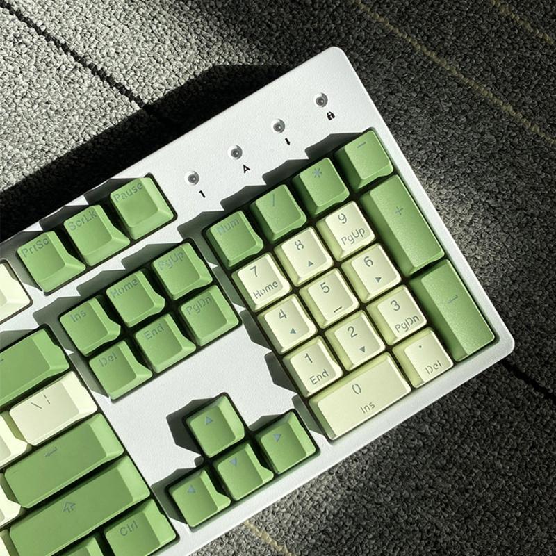 Buy 124 Keys Matcha OEM Color Matching Key Cap PBT Double-shot ...