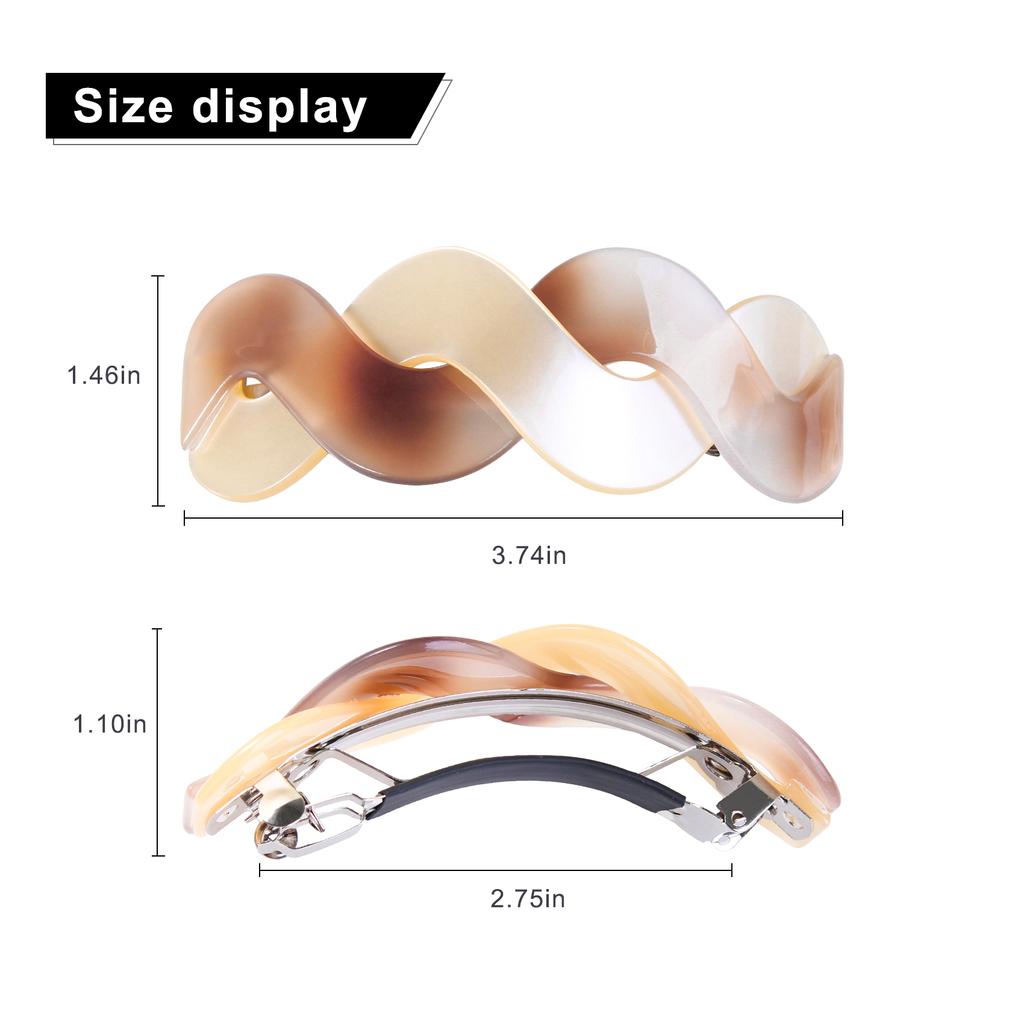 Buy French Design Hair Barrette Tortoise Shell Celluloid Rectangle Hair ...