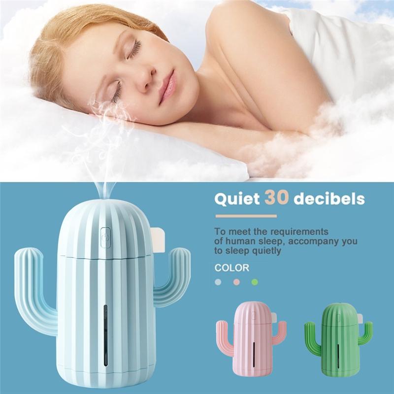 Buy 340ML USB Air Humidifier Cactus Timing Aromatherapy Diffuser Mist ...