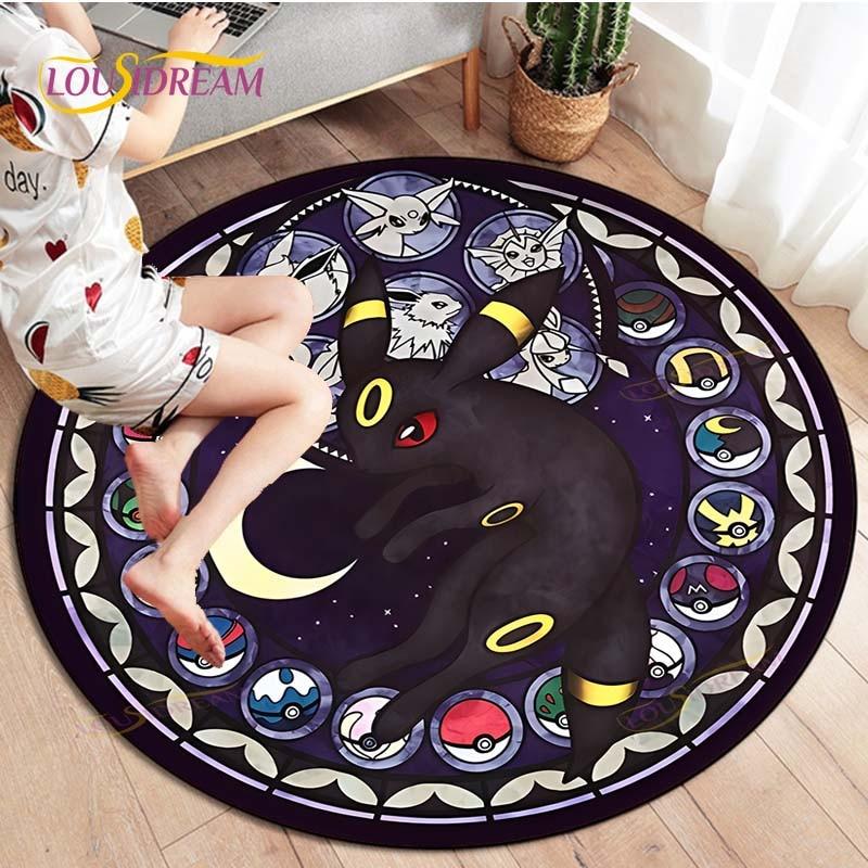 Buy Cartoon Pokemon Round Carpets for Living Room Rugs Soft Flannel ...