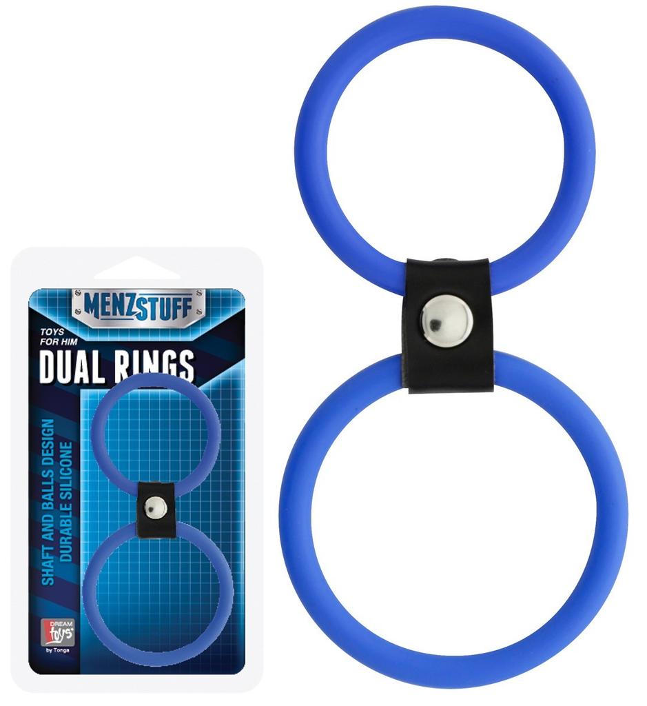 Cheap Dual Rings Blue Silicone Double Ring | Joom