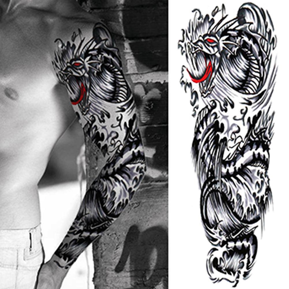Buy Waterproof Men Temporary Tattoo Large Arm Body Art Tattoos Long ...