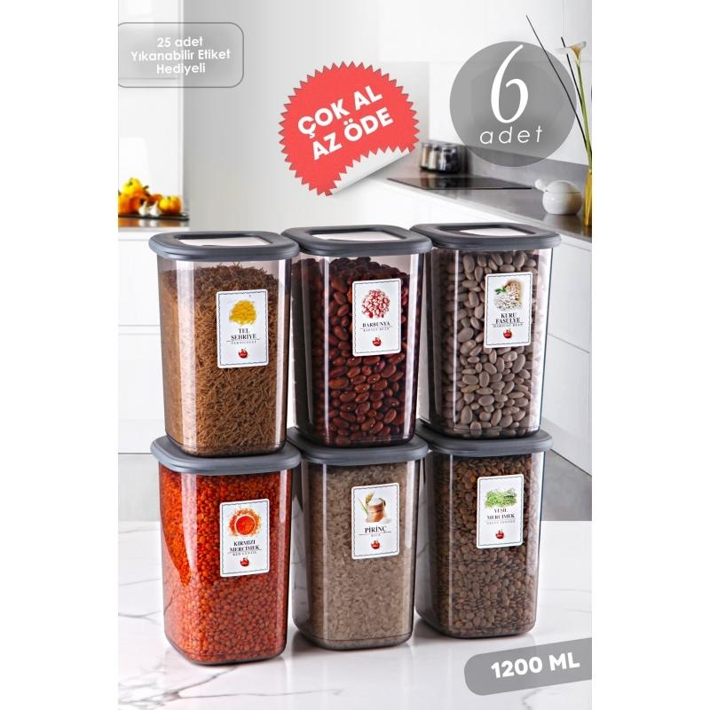 Buy Storage Container 6 Pcs Anthracite Boly Square Storage Container ...