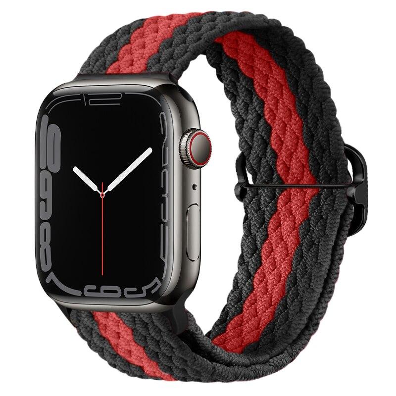 Buy Fabric Braided Solo Loop Nylon Strap For Apple Watch 7 SE 6 Band ...