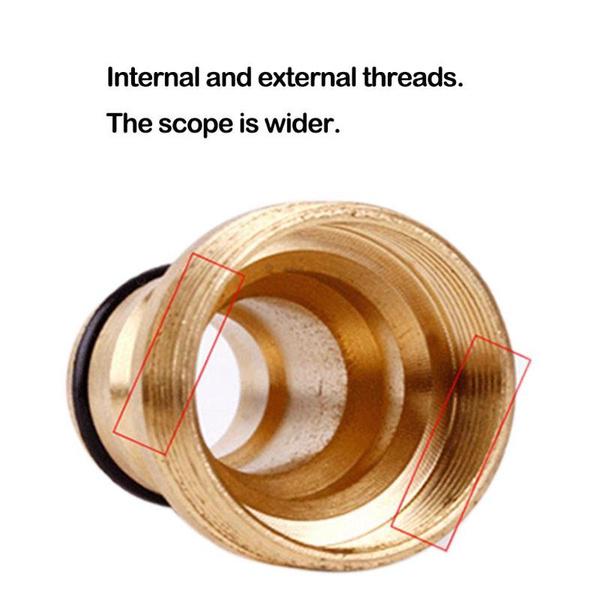Buy Solid Brass Threaded Hose Water Pipe Connector Kitchen Adaptor ...