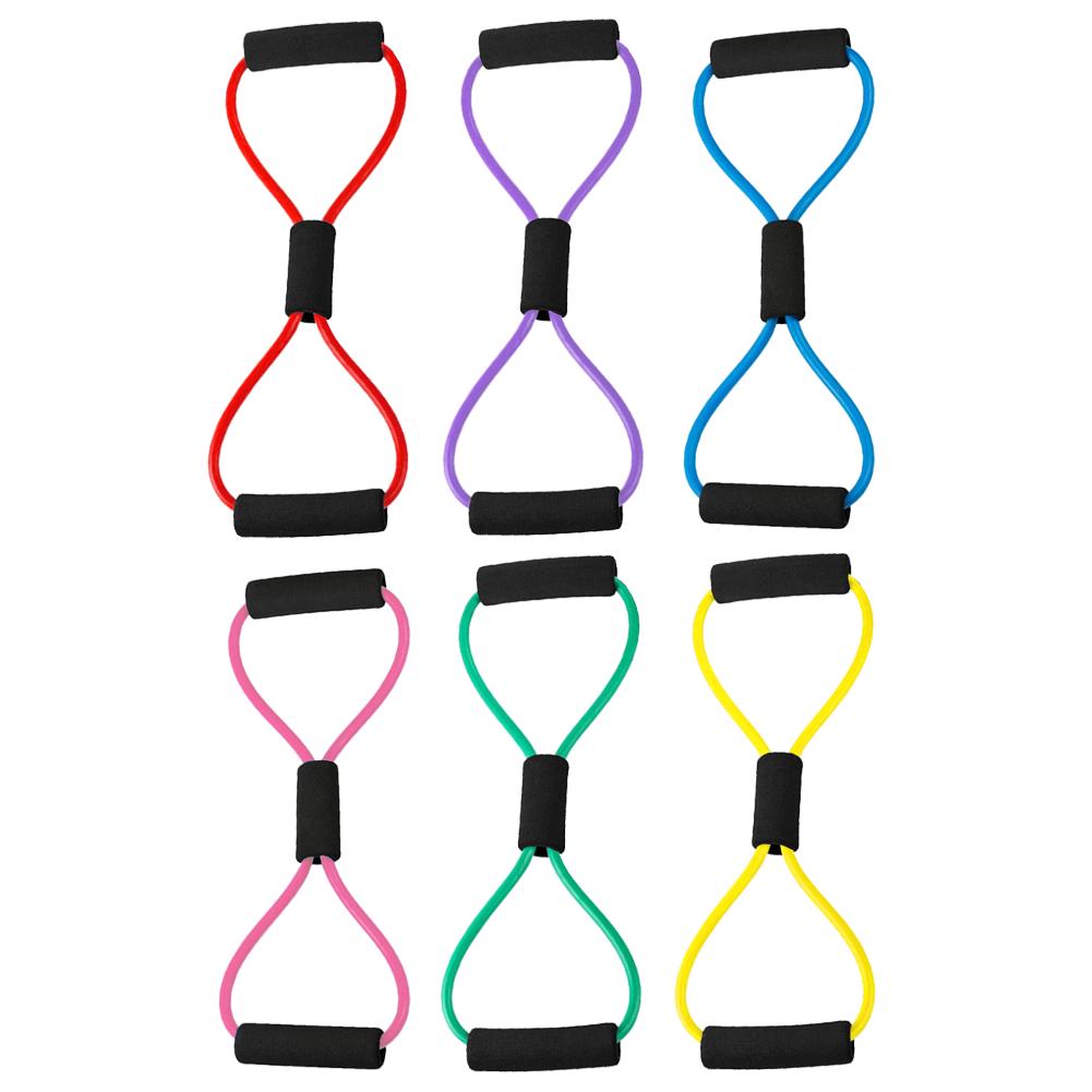 8 Word Rubber Yoga Fitness Chest Expander Rope Exercise Workout ...