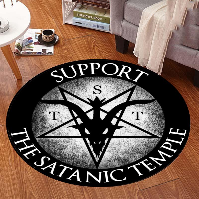 Buy Round Satan Pattern Printing Round Floor Mat Home Bedroom Living ...