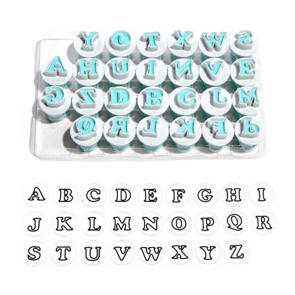 Buy 26 Uppercase and Lowercase Alphanumeric Biscuit Spring Press Mold ...
