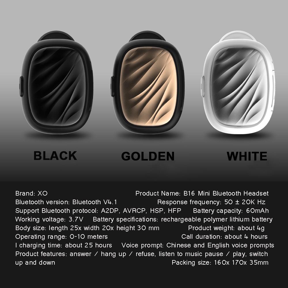 Buy XO B16 Mini Bluetooth Headset Stealth Sports Wireless Sports In-Ear ...