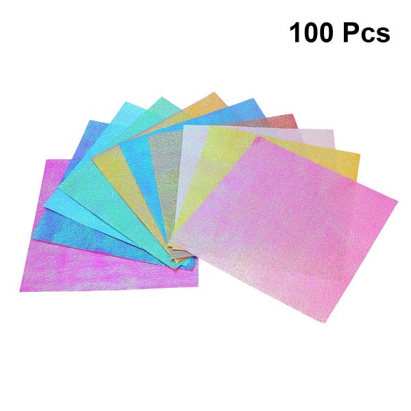 50 pcs Iridescent Paper Square DIY Handcraft Colorful Paper Folding ...