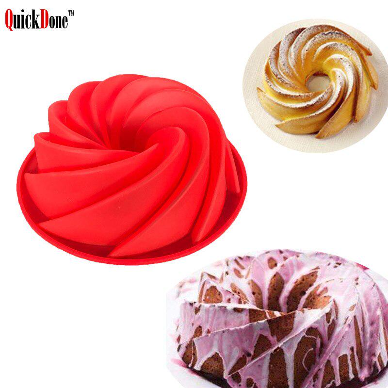 Silicone Big Swirl Shape Butter Cake Mould Bread Bakeware Bakery ...