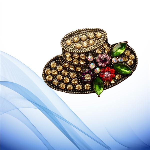 Buy Hat Brooch Female Broche Pin Women Rhinestone Cap Brooch Jewelry ...