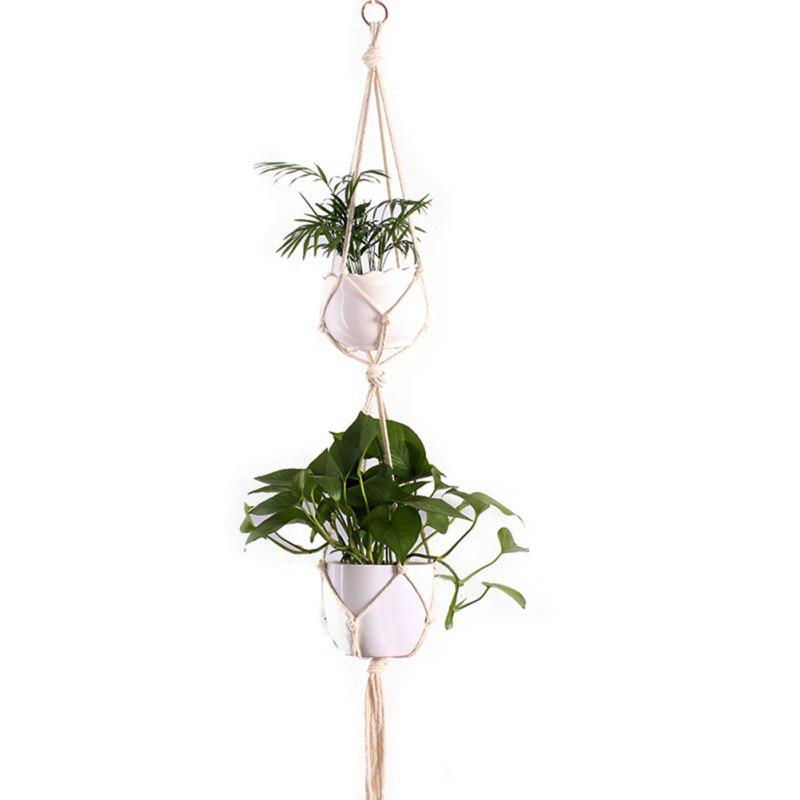 Vintage Hemp Rope Braided Hanger Pot Green Plant Flower Pot Hanging ...