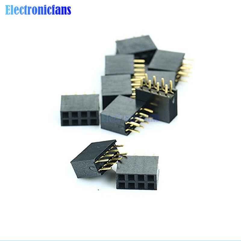 Buy 10PCS 2X4 Pin 8P 2.54mm Double Row Female Straight Header Pitch Socket Pin Strip at ...