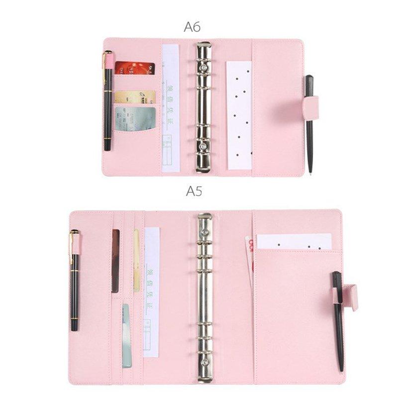Buy A6 Loose-leaf Notepad Binder Pocket Zipper Bag Macaron Notebook ...