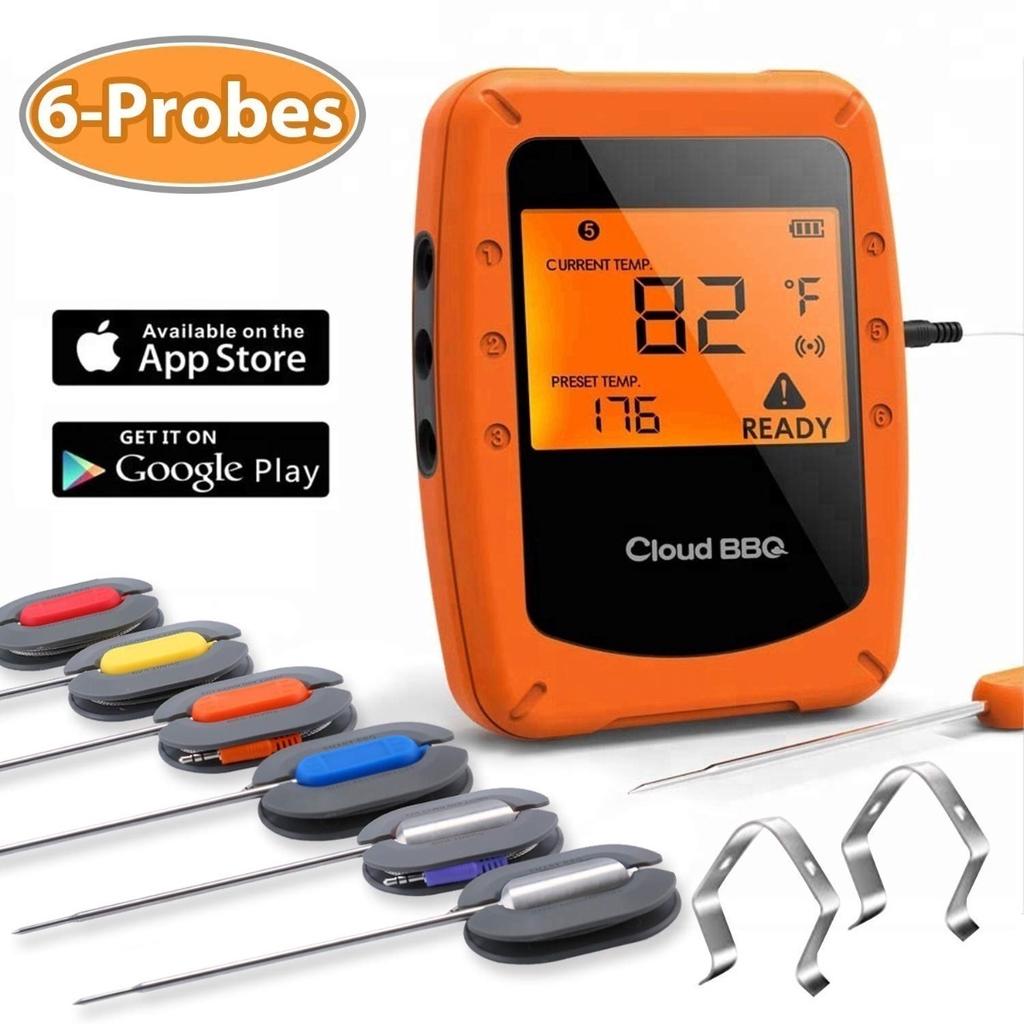 Buy Thermometer, Smart BBQ Thermometer, with Two Stainless Steel Probe ...