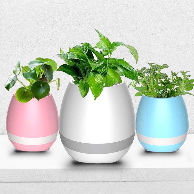 Buy LED Light Smart Piano Bluetooth Speaker Playing Music Flower Pot ...