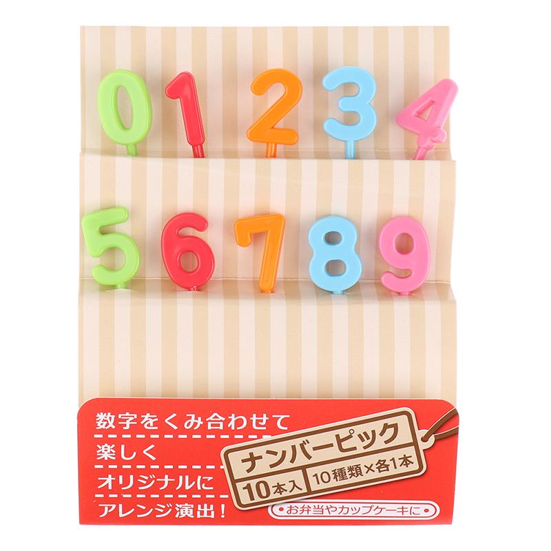 Buy 10Pcs Mini 0-9 Numbers Kids Fruit Fork Cartoon Snack Cake Dessert ...
