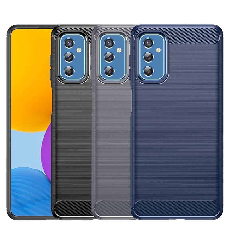 Buy Case For Samsung Galaxy M52 5G Soft Silicone Rugged Carbon Fiber ...