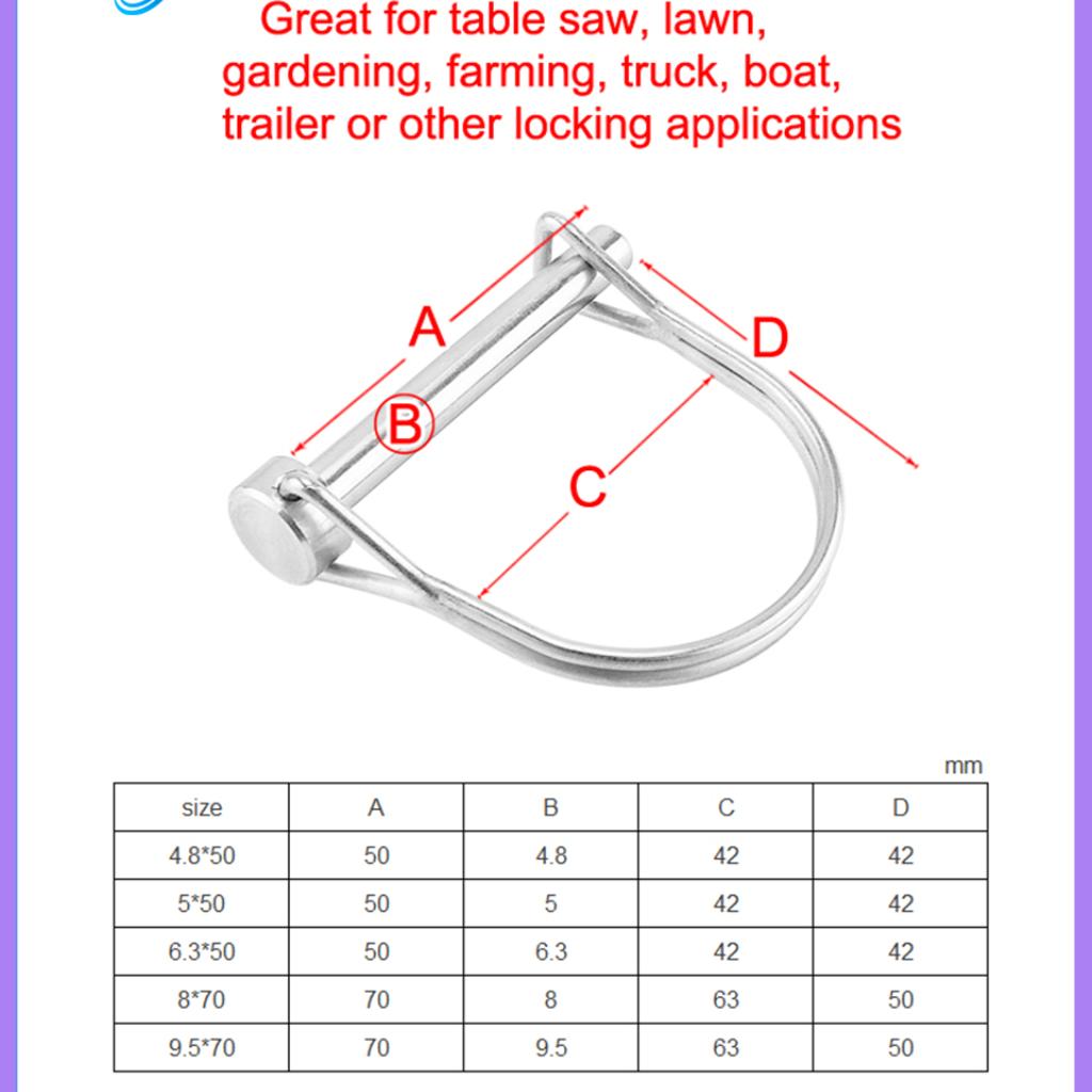Buy 316 Stainless Steel PTO Pin Round Arch Wire Shaft Locking Lock Pin ...