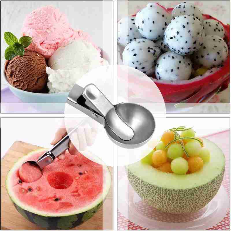 Buy Stainless Steel Ice Cream Scoop DIY Fruit Digging Ball Spoon ...