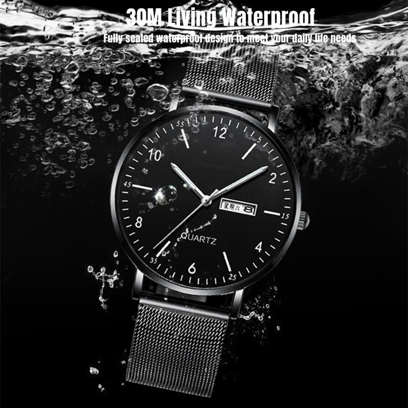 Cheap Business Men's Mesh Strap Watch Clock Stainless Steel Luminous ...