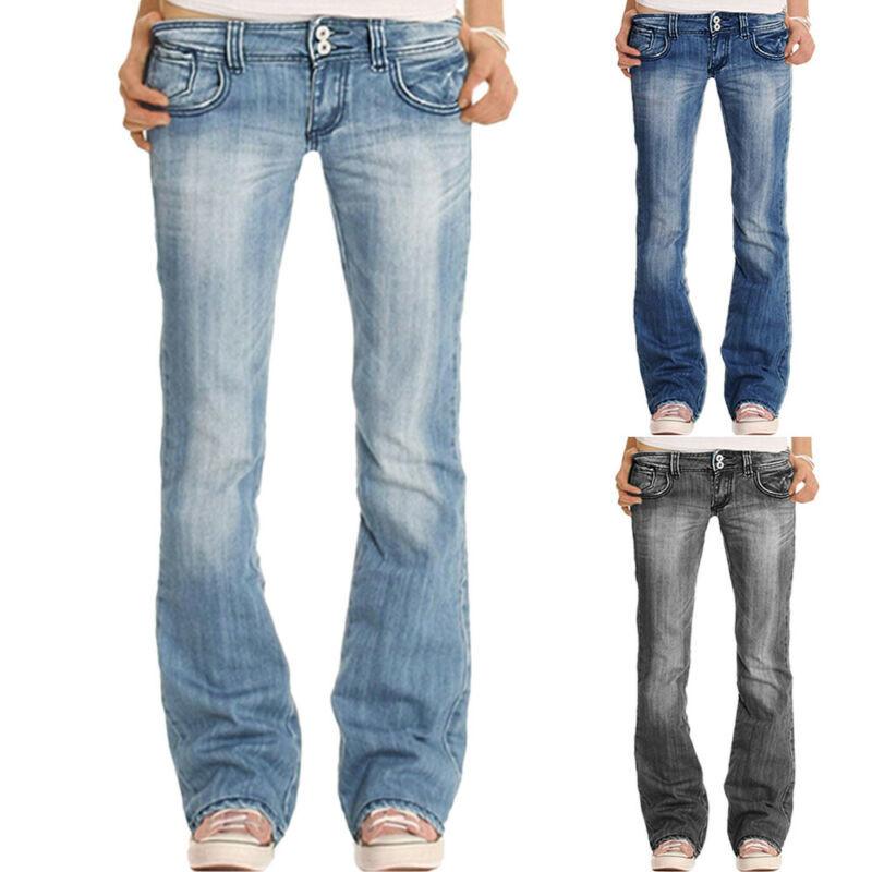 Buy Jeans Women Bell Bottom Boot Cut Stretch Slim Fit Flared Pants ...