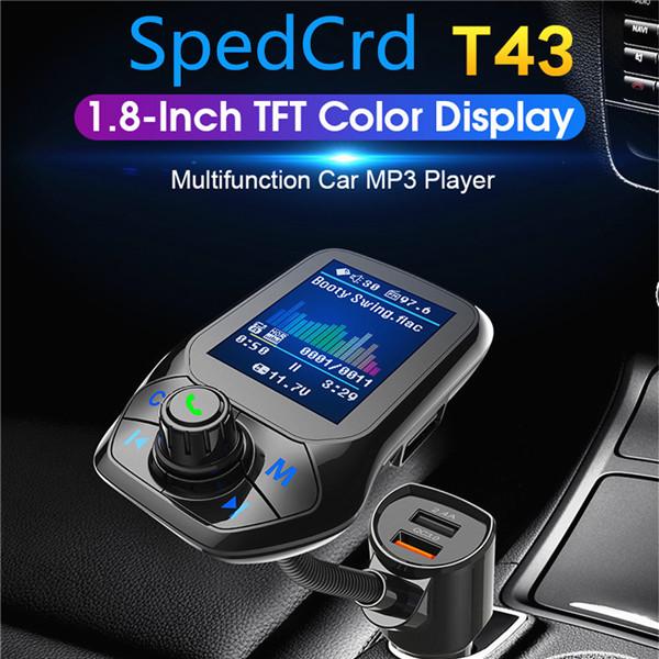 Buy T43 Car Wireless Bluetooth MP3 Player QC3.0 USB Fast Car Charger FM ...