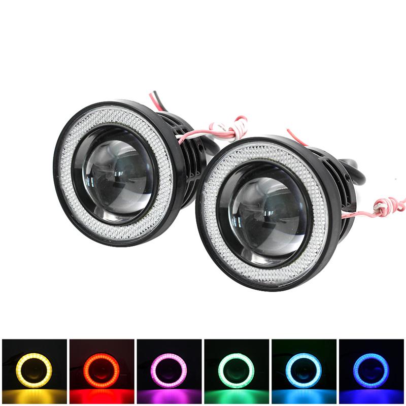 Buy 1 pair Angel Eyes Fog Light 64mm 76mm 89mm 2.5/3/3.5 inch 12V Universal COB LED DRL Driving ...