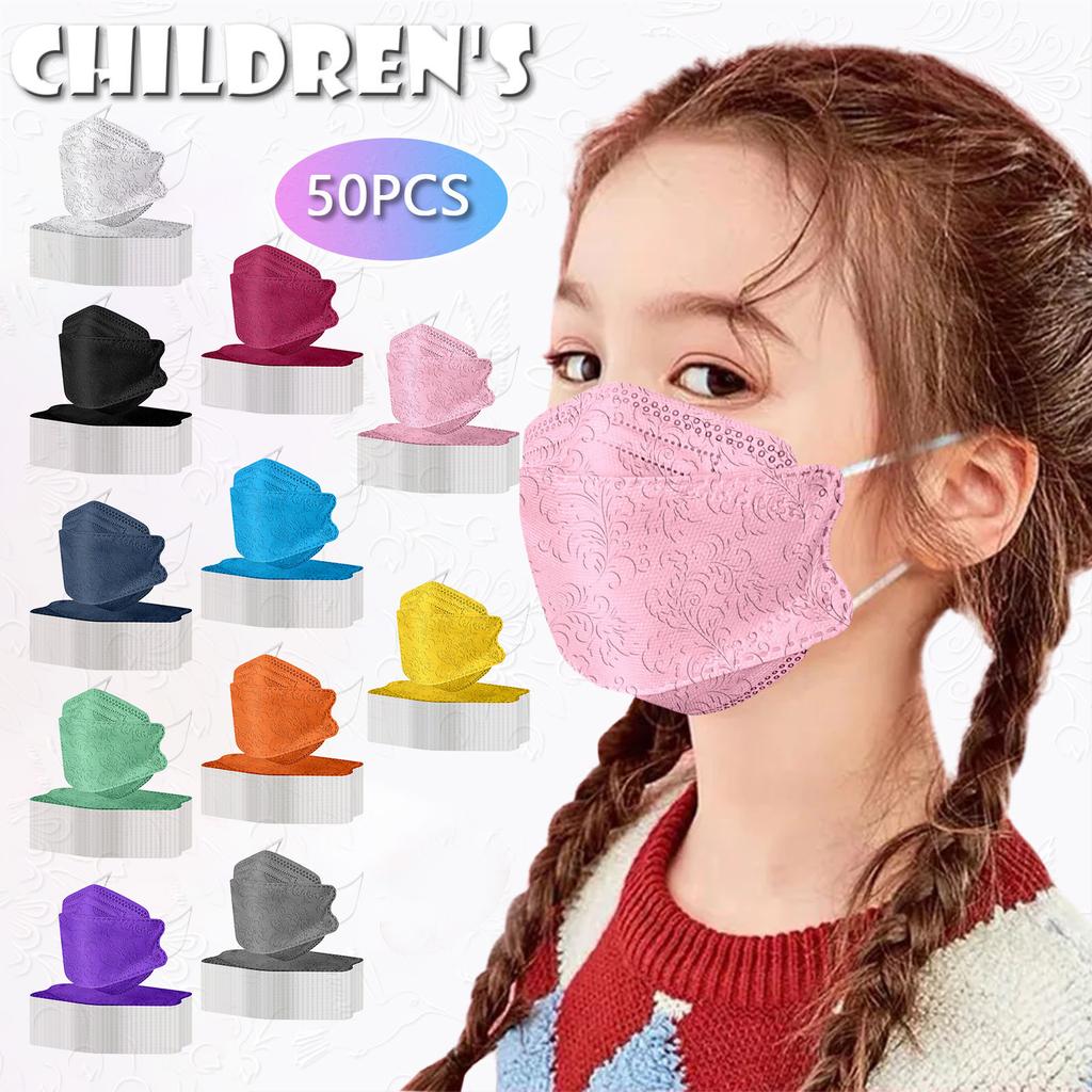 Child Face Masks With 3D Designs 4-Ply Breathable Face Mask, Fish Mouth ...