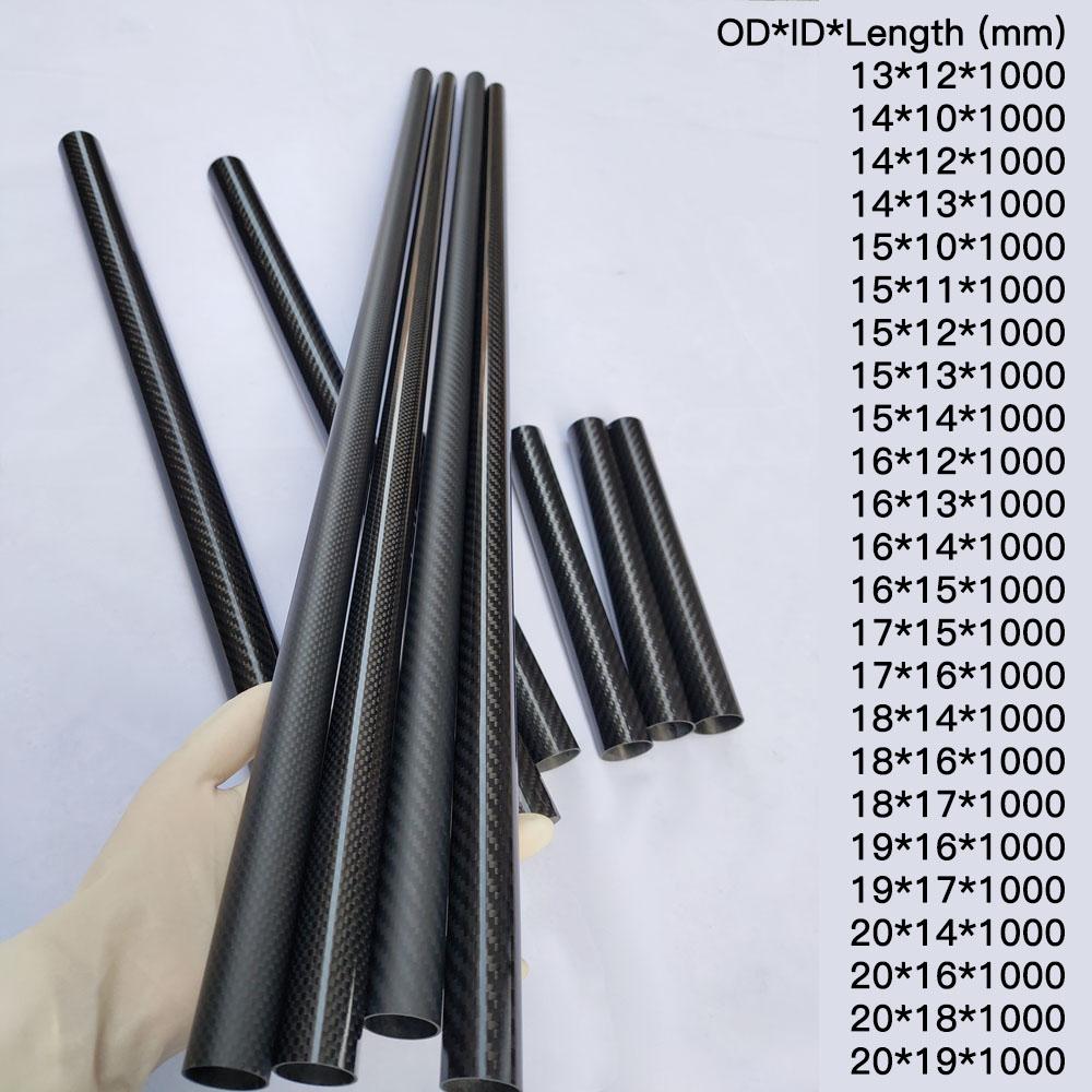 Buy CARBON TIME 1Pcs 1000Mm Length 3K Full Carbon Fiber Tube OD13 14 15 ...