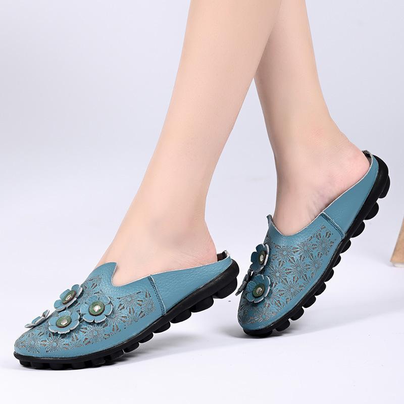Satın alın Low Cut Flat Peas Women's Single Shoes Half Slippers Plus ...