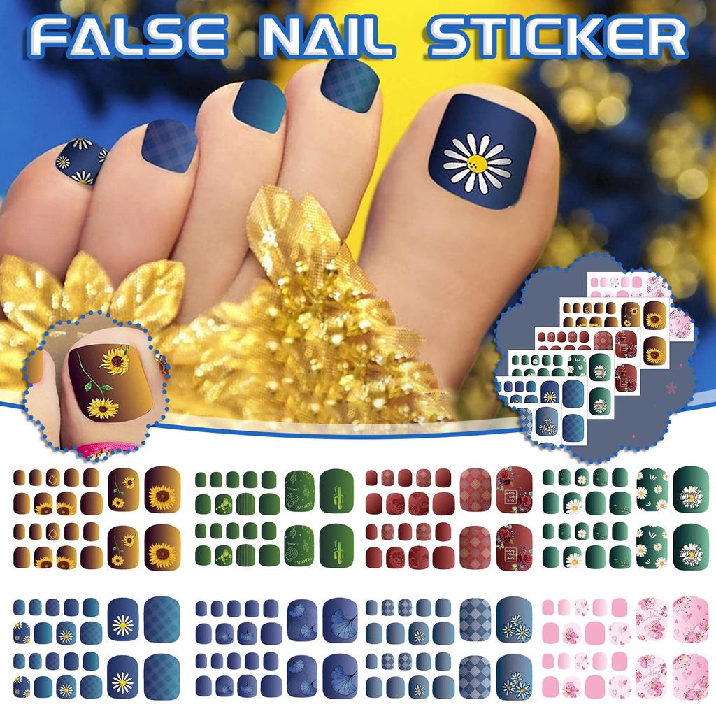 Cheap 22 Sheets DIY Foot Nail Packaging Stickers Full Toe Nail Wraps ...