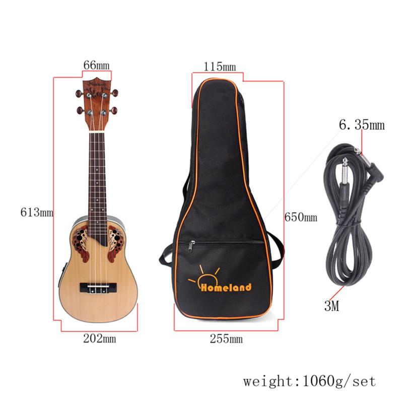 Buy 23 Inch Portable Ukulele Spruce Wood Fingerboard Bridge Ukulele Set ...