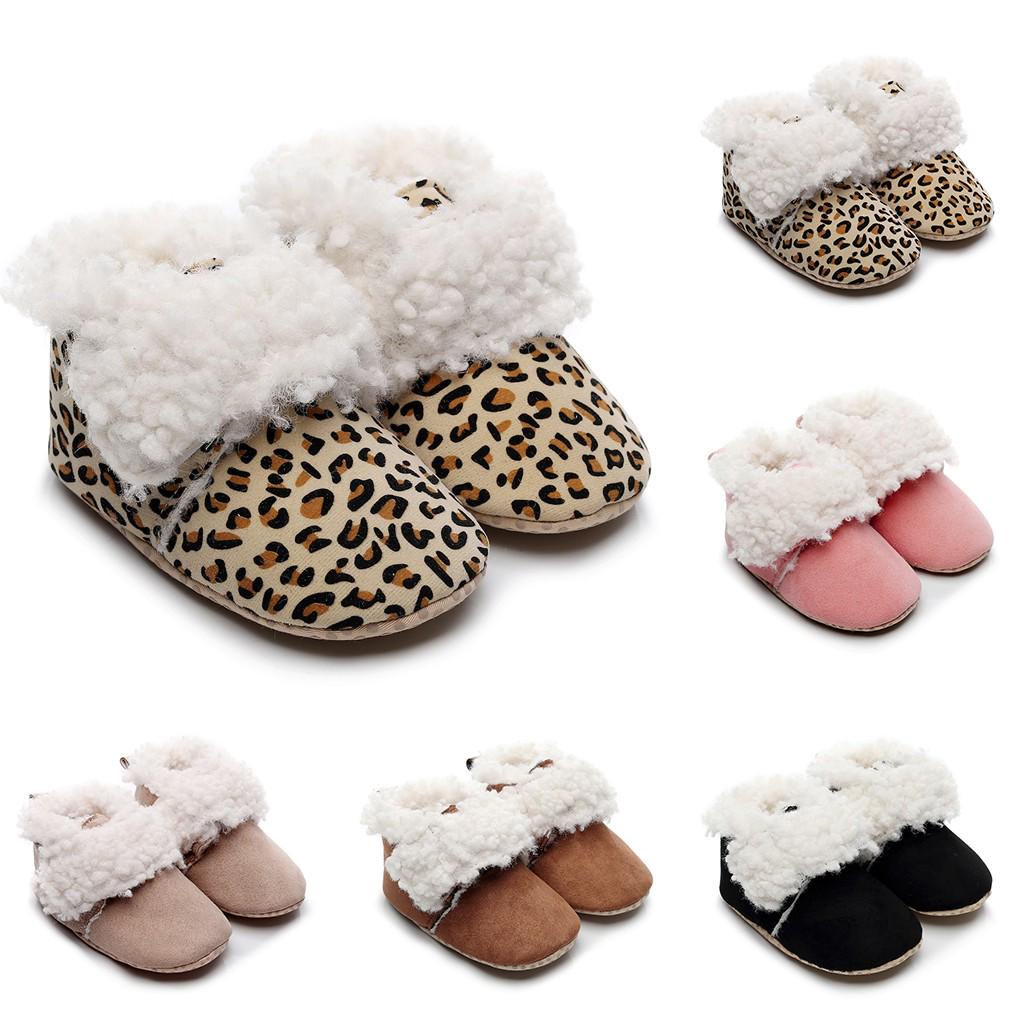Buy Toddler Kids Baby Girls Boys Winter Leopard Warm Cute Boots Booties ...