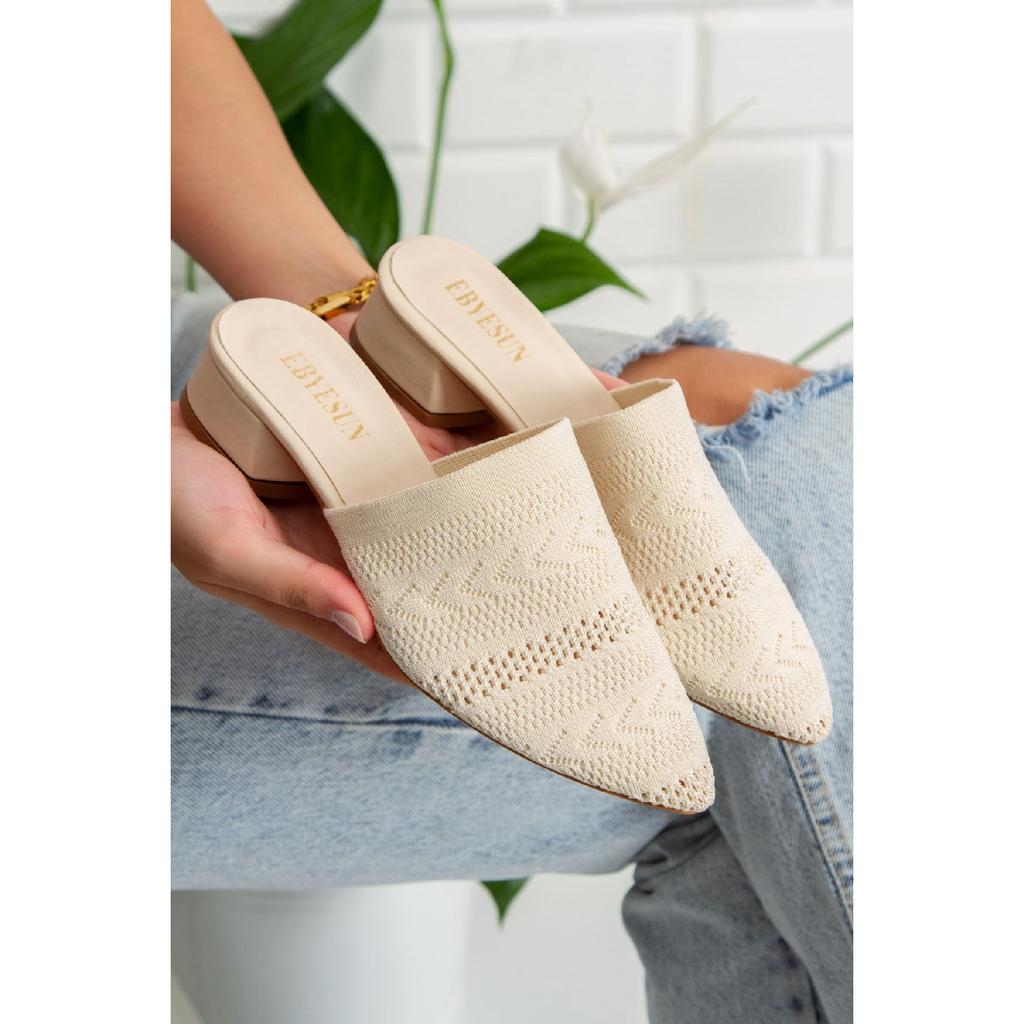 Женские трикотажные тапочки с острым носком на каблуке купить недорого ...