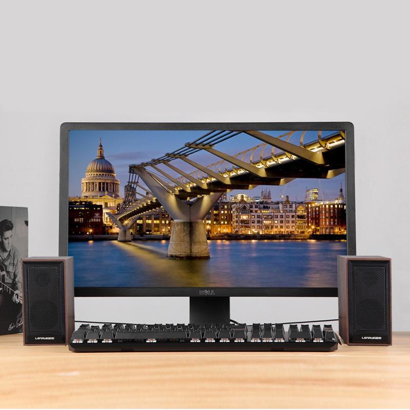 Buy Wooden Computer Speakers Natural Wood Enclosure Desktop Speaker USB ...