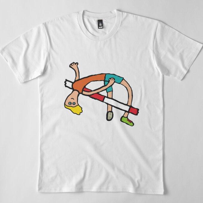 Buy Men Premium Cotton T-Shirt High Jump Print Tees Funny Harajuku ...