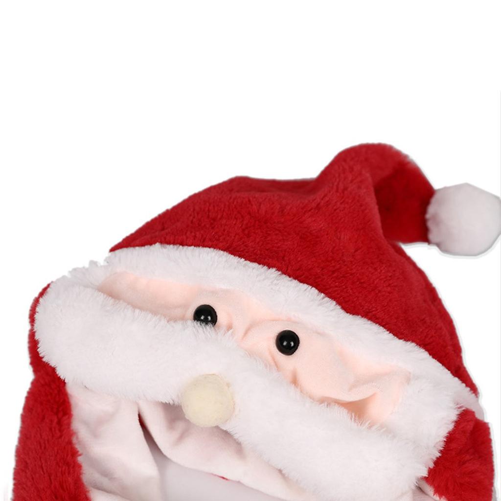 HHNN Rabbit Hat Ears Will Glow Cute Santa Claus Deer Airbag Cap Plush ...