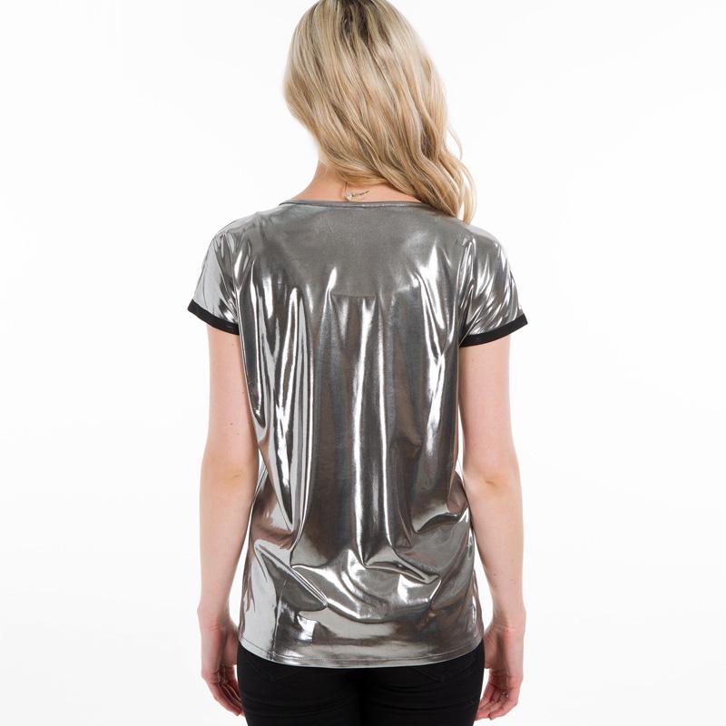 Buy Vangull Women Silver T-shirt O Neck Short Sleeve T-shirts Ladies ...