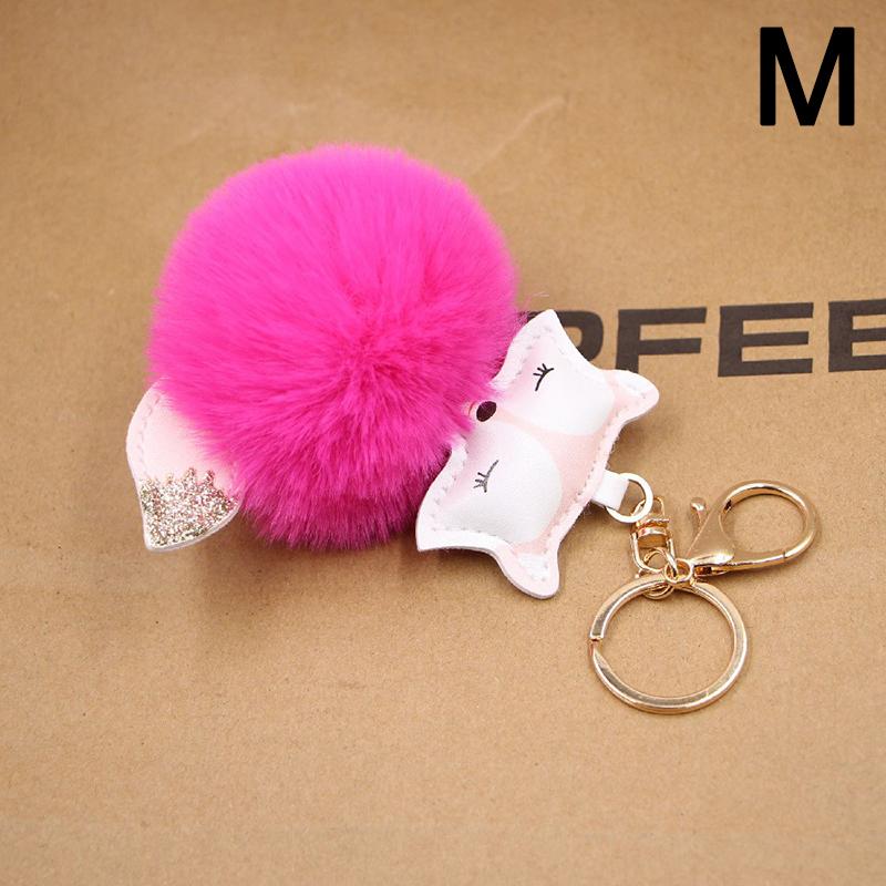 Buy 1PC Fluffy Pendant Bag Car Pendant Fox Keychain PomPom Key Rings ...