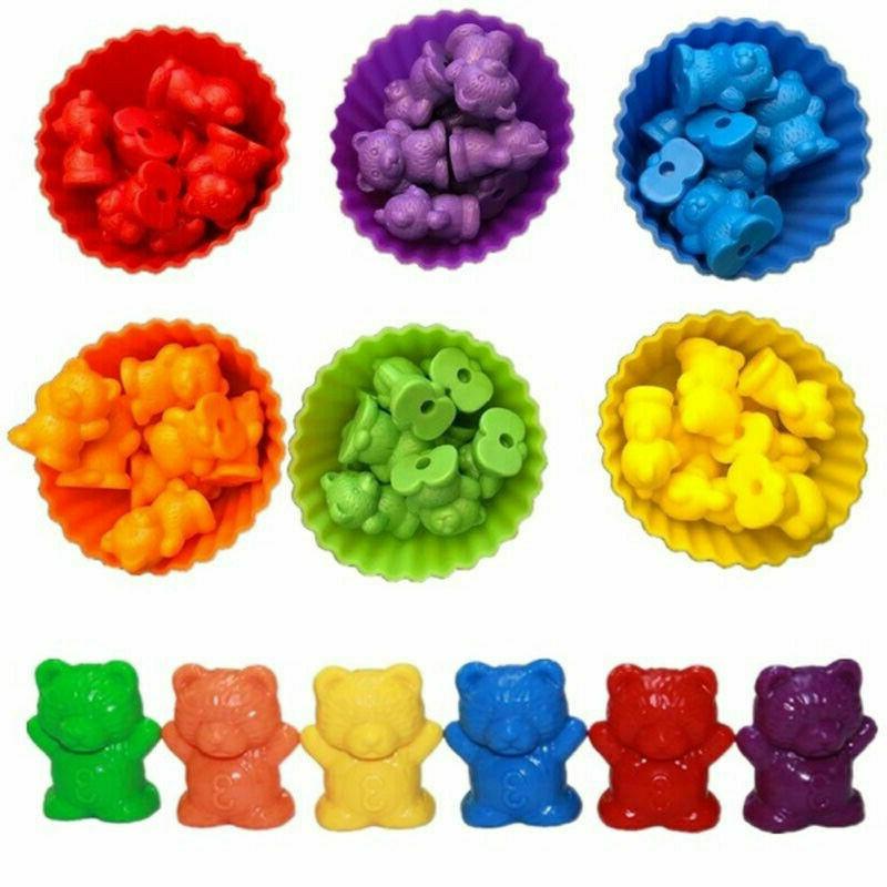 Buy Mayitr Counting Bears & Cups Set Montessori Matching Sorting Game ...