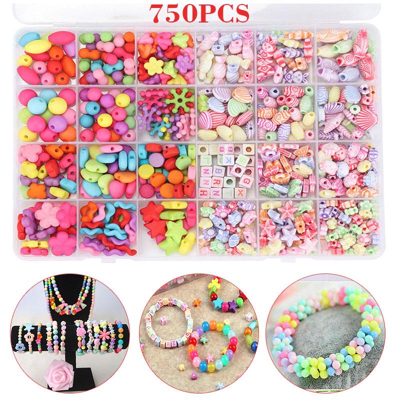 Buy Mayitr 750pcs DIY Acrylic Beads Set 24 Grid Jewelry Making Kit Kids ...