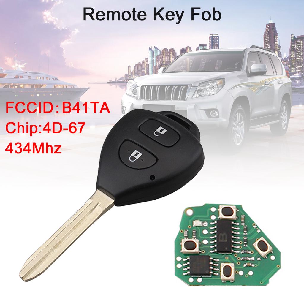 Buy 434Mhz 2 Buttons Car Remote Key Fob 4D67 Chip Fit for Toyota Hilux ...