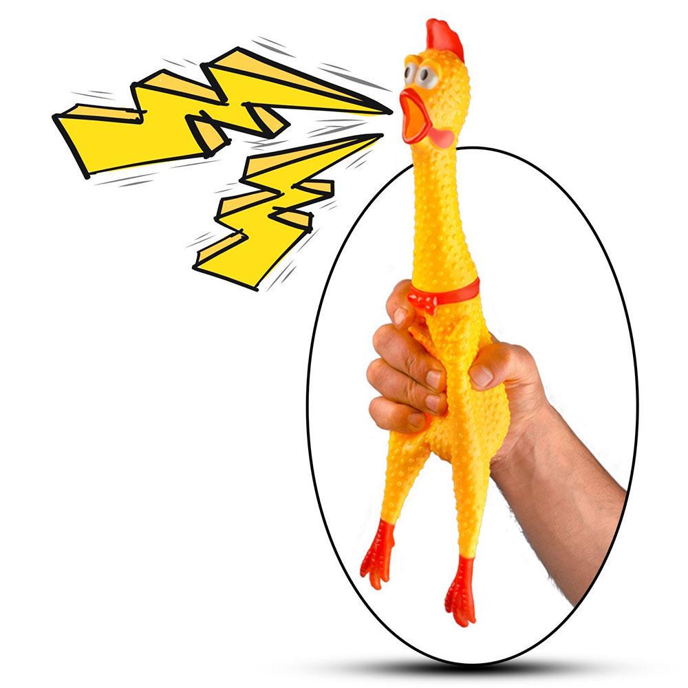 Buy Yellow Rubber Scream Chicken Pet Toy Puppy Chew Squeak Venting ...